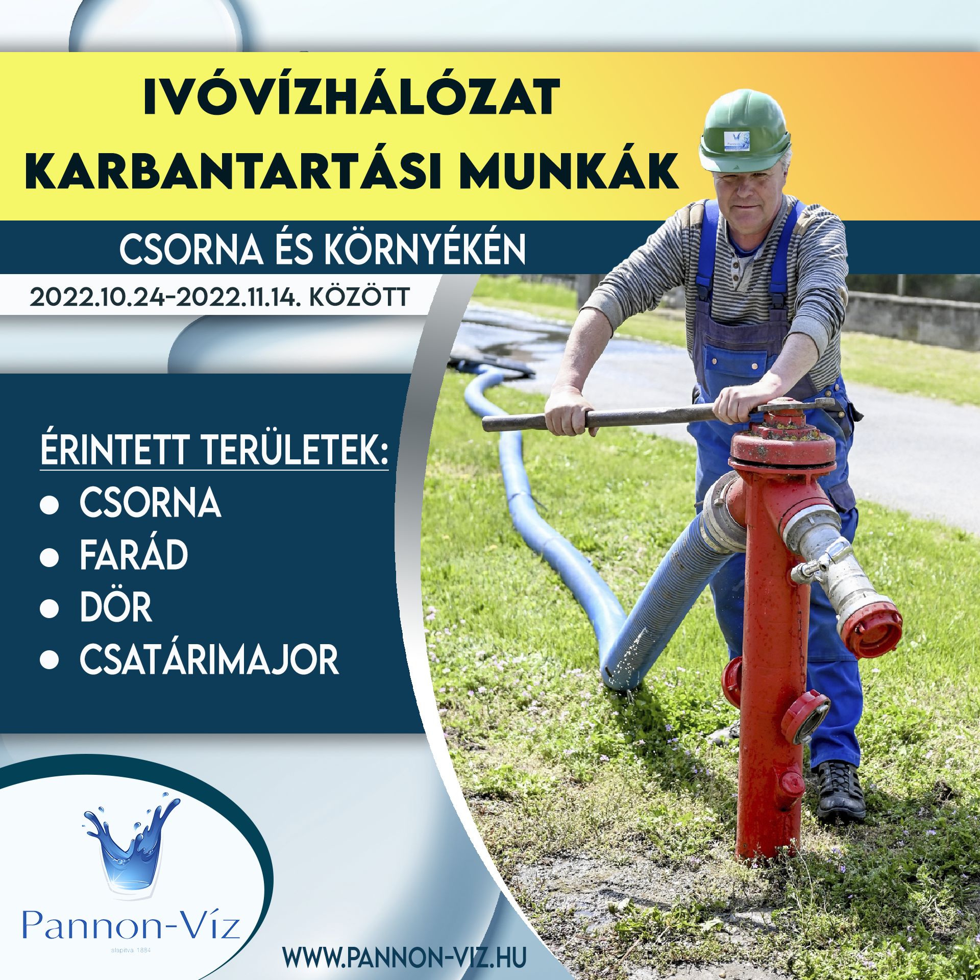 IVÓVÍZKARBANTARTÁSI MUNKÁK: Csorna, Farád, Dör, Csatárimajor ...